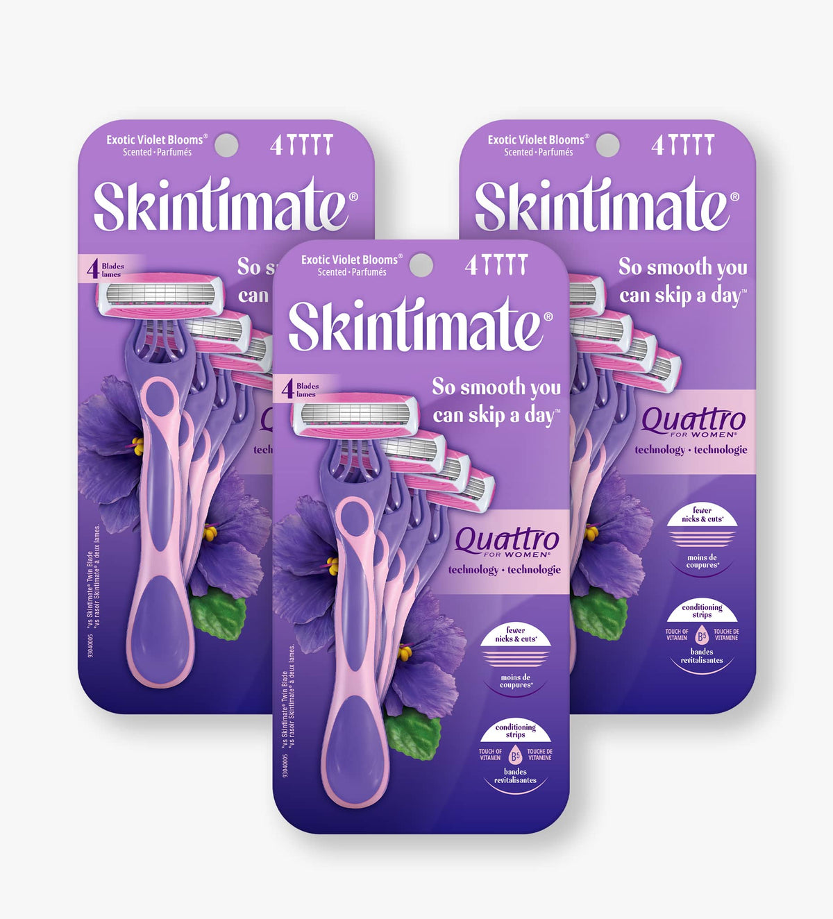 Skintimate® Exotic Violet Blooms® Disposable Razor – Schick US